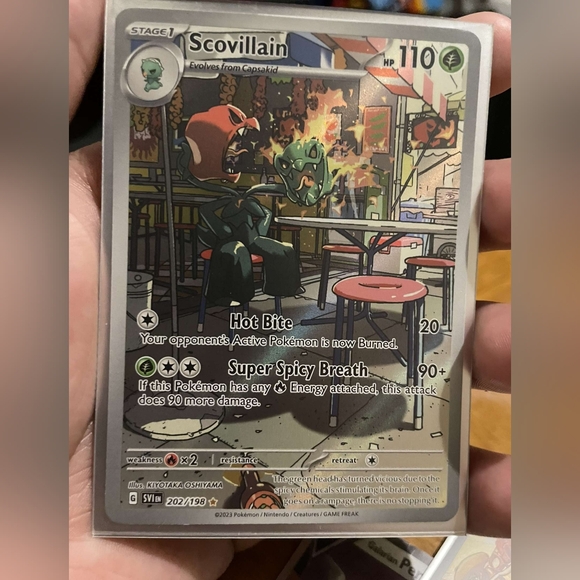 Pokemon | Toys | Pokemon Reptile Card Green And Red | Poshmark